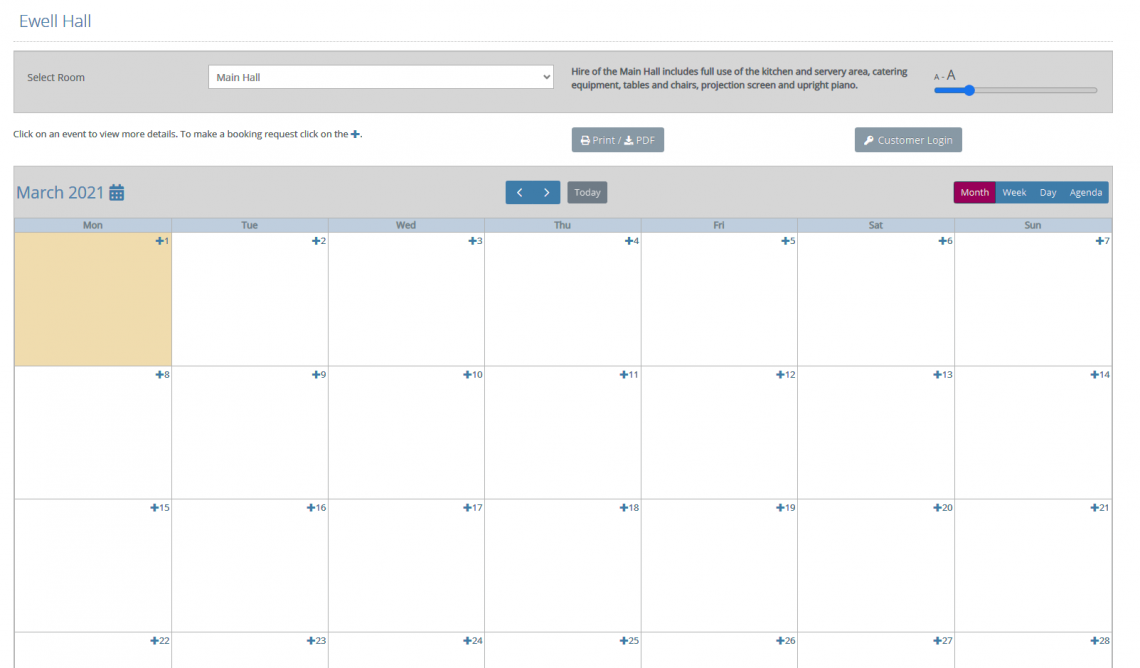 Hallmaster Customer User Guide - Ewell Hall